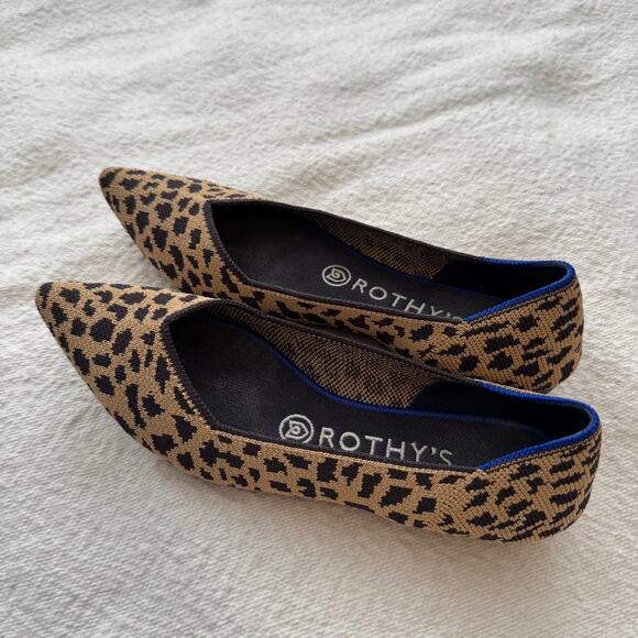 Rothy's | Shoes | Rothys Tan Black Leopard Animal Print Point Flats Washable Sustainable Size 7 ...